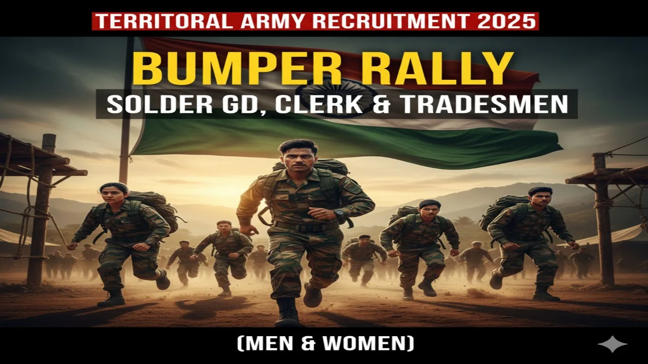 Territorial Army Vacancy 2025: Soldier GD, Clerk & Tradesmen