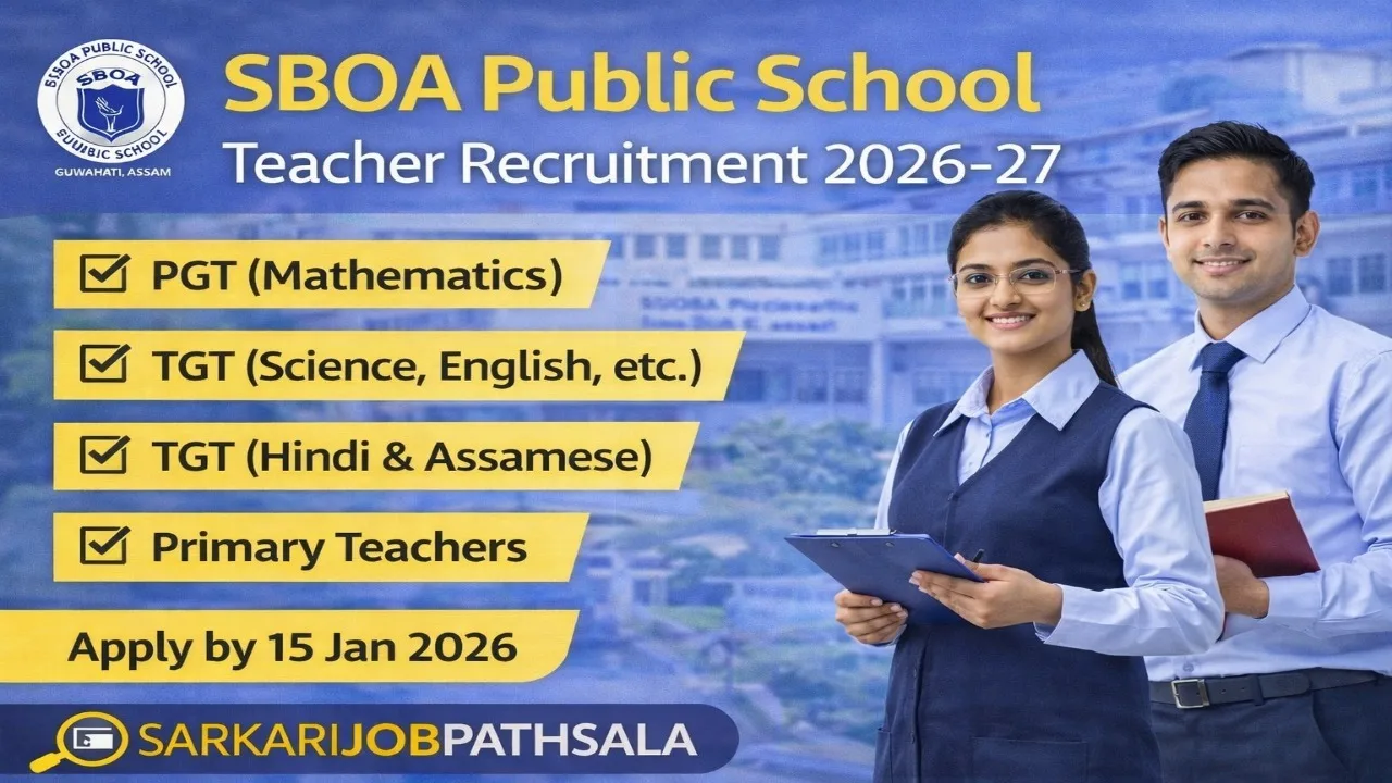 SBOA Public School Teacher Jobs 2026-27 — Apply Online